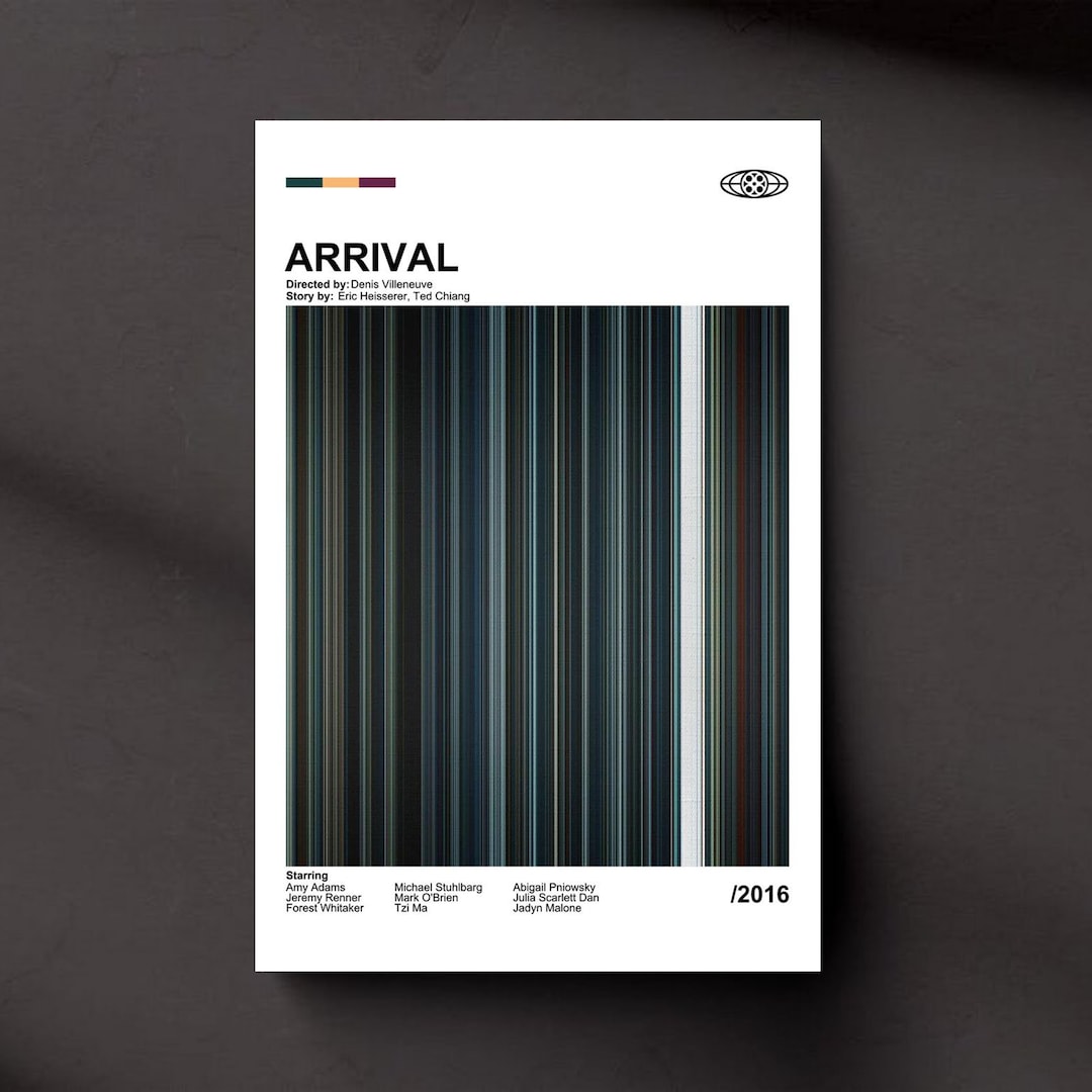Arrival Poster Barcode Movie Art Vintage Vertical Movie - Etsy
