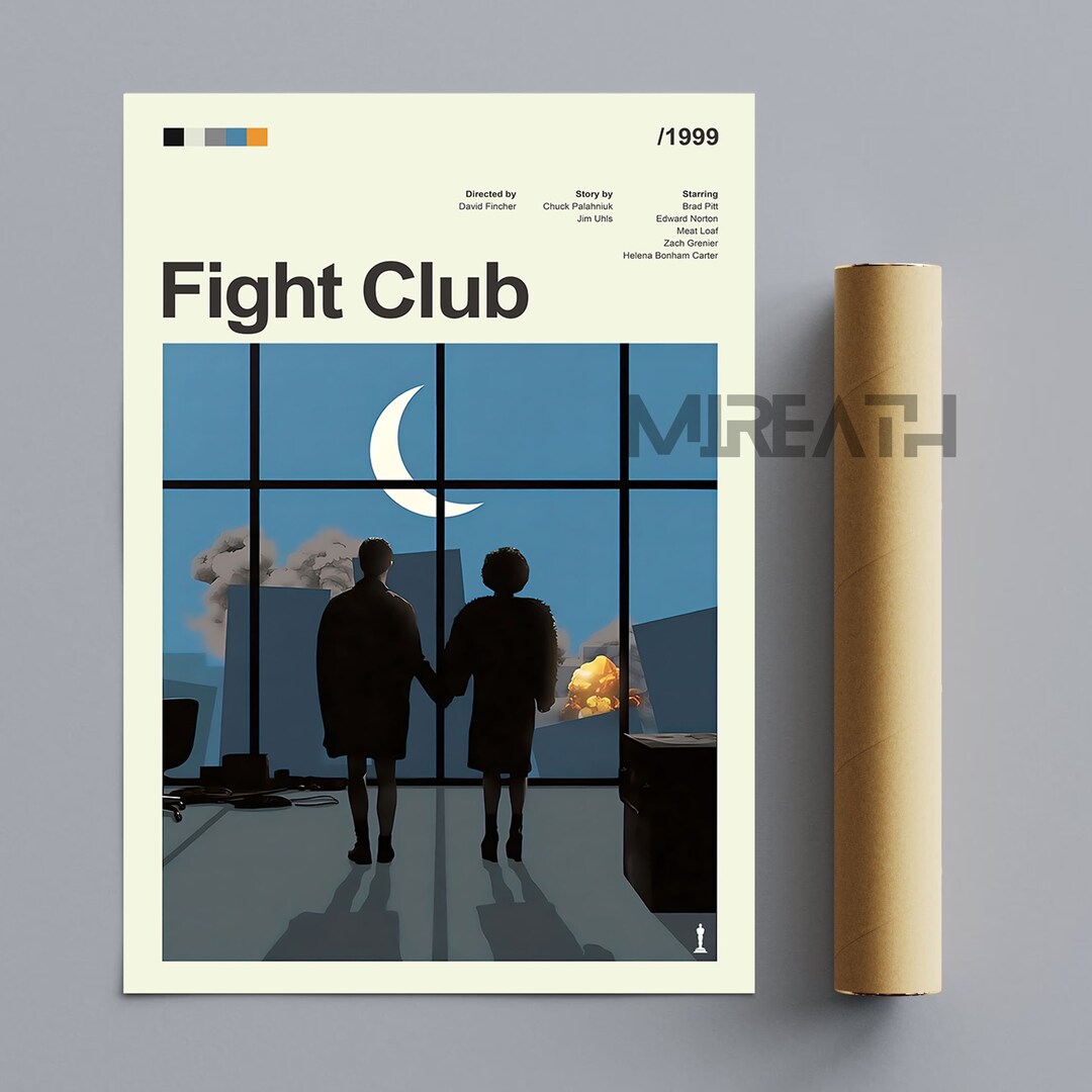 Fight Club Poster Vintage Vertical Movie Poster Retro Wall - Etsy