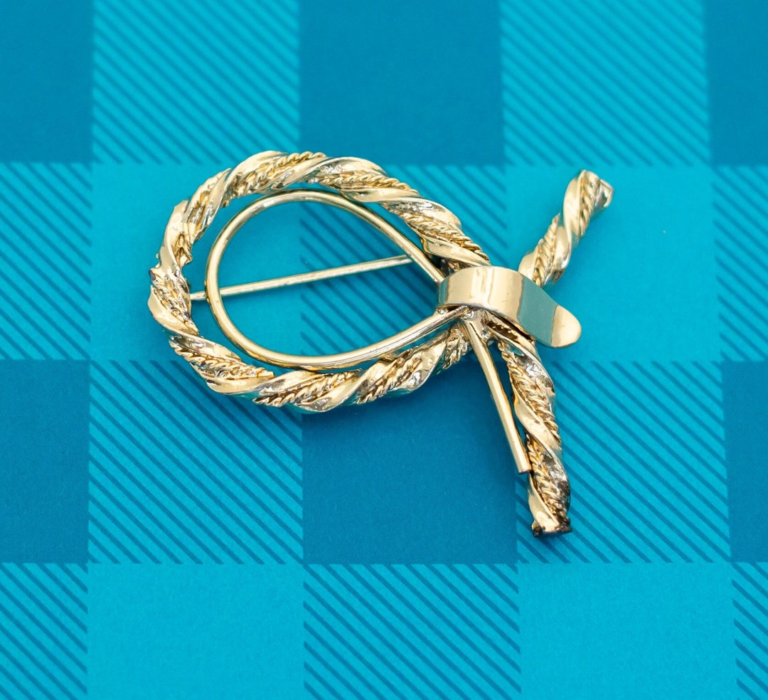 Vintage Tied Gold Tone Elegant Rope Ribbon Brooch Z1 - Etsy