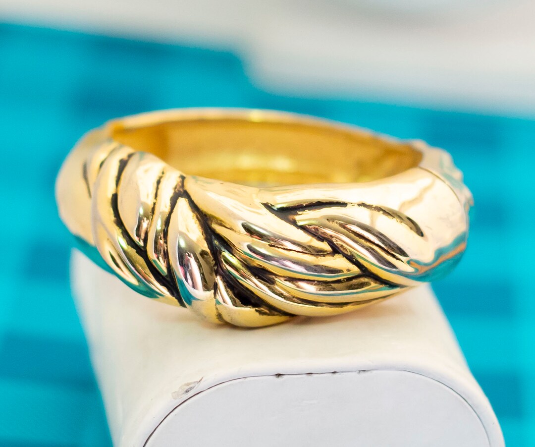 Vintage Art Nouveau Elven Style Gold Tone Hinged Bangle 6 Inch - Z21 - Etsy