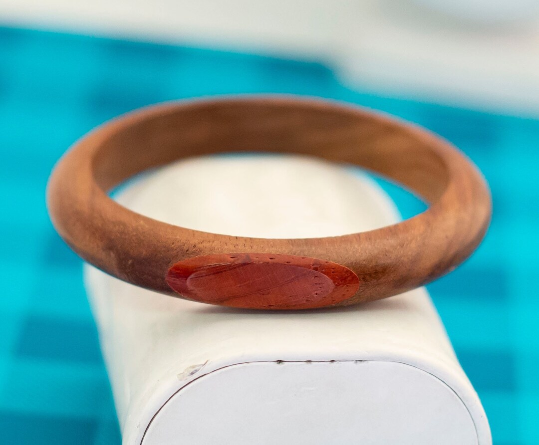 Vintage Wooden Ring Halo Bangle 8 Inch - Z19 - Etsy