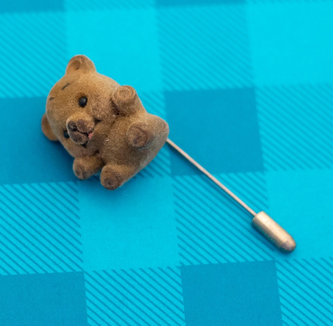 Vintage Brown Adorable Teddy Bear Stick Pin - Z16 - Etsy