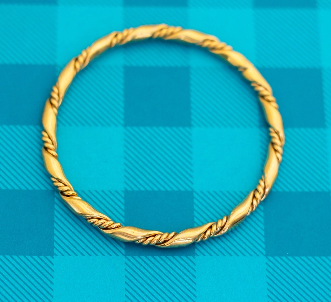 Vintage Rope Spiral Style Gold Tone Bangle 8 Inch by Monet - Z19 - Etsy