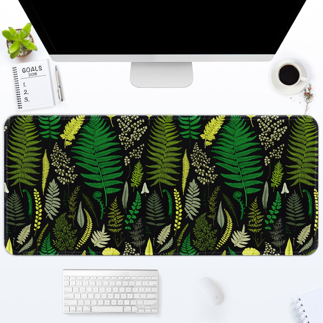 Green Leaves Desk Mat Wild Plant Mouse Pad Vintage Plant Desk - Etsy