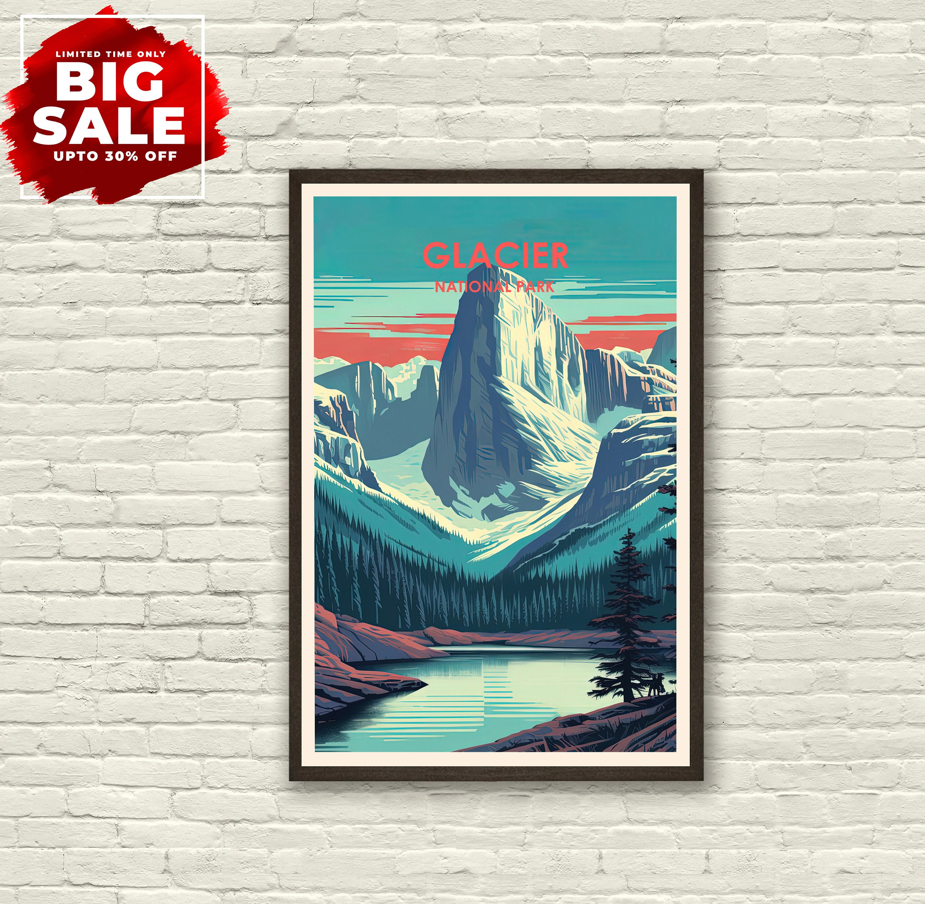 Glacier National Park Poster, Glacier Poster, Glacier Print, Travel ...