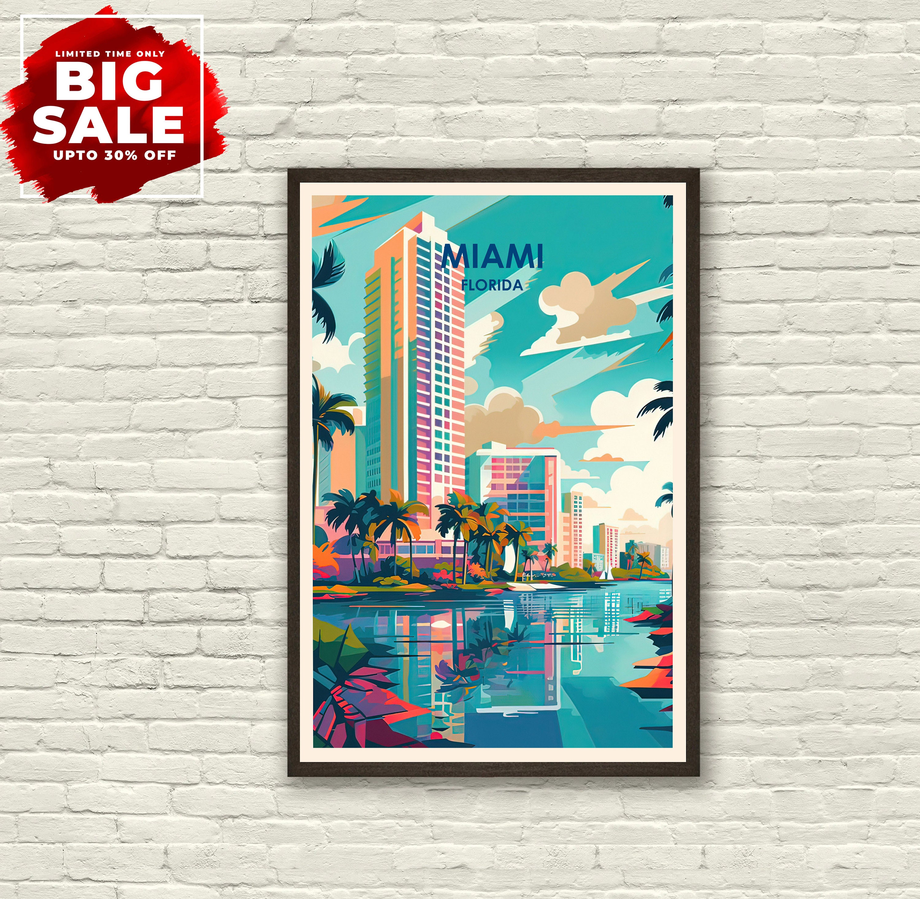 Miami Travel Poster Florida Poster Miami Poster Miami - Etsy