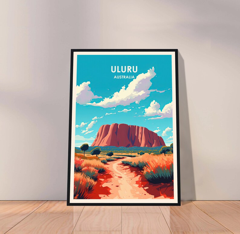 Uluru Travel Poster Australia Poster Uluru Poster Uluru - Etsy