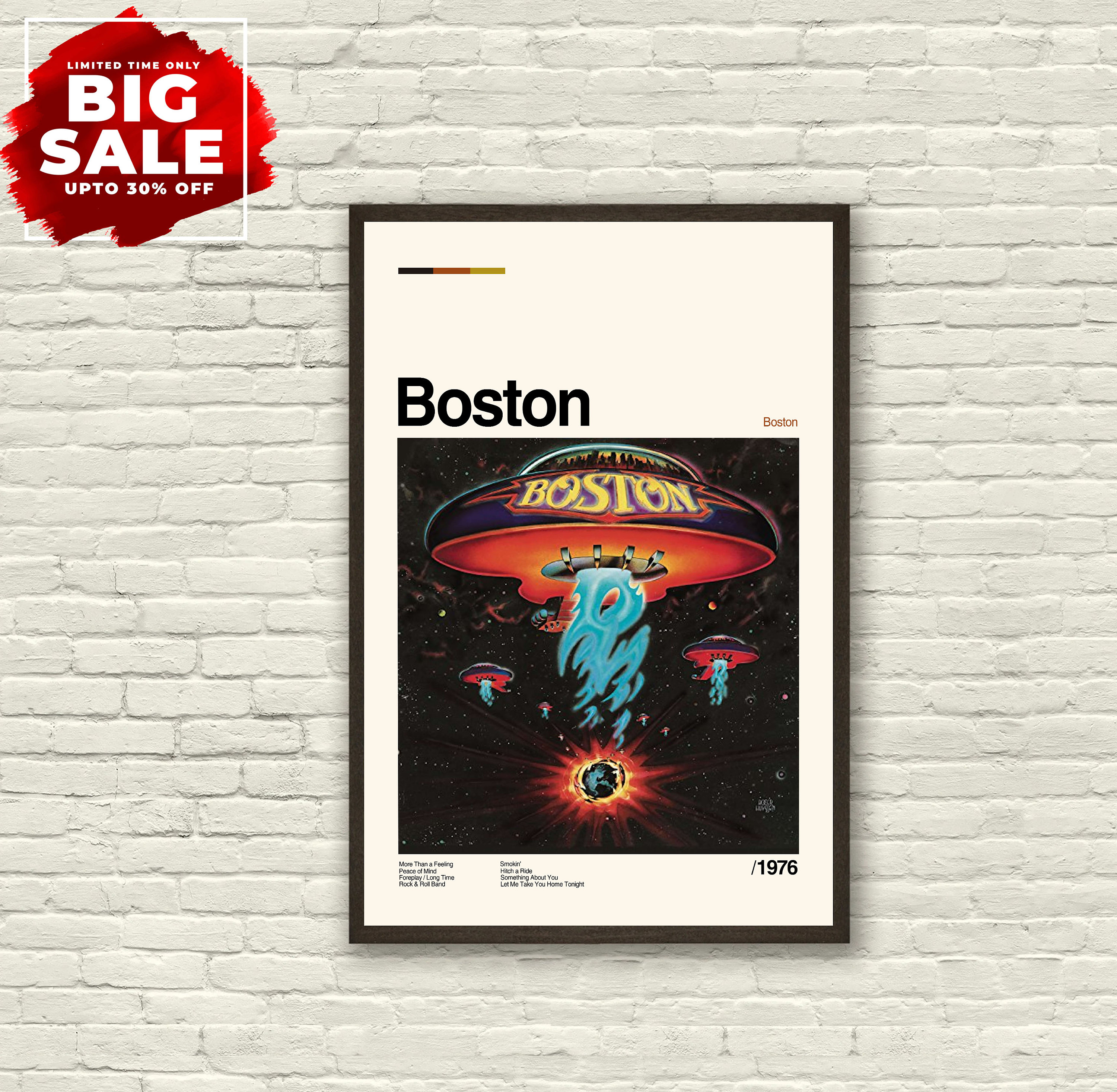 Boston Rock Band Poster - Boston Music Poster - Minimalist Art ...