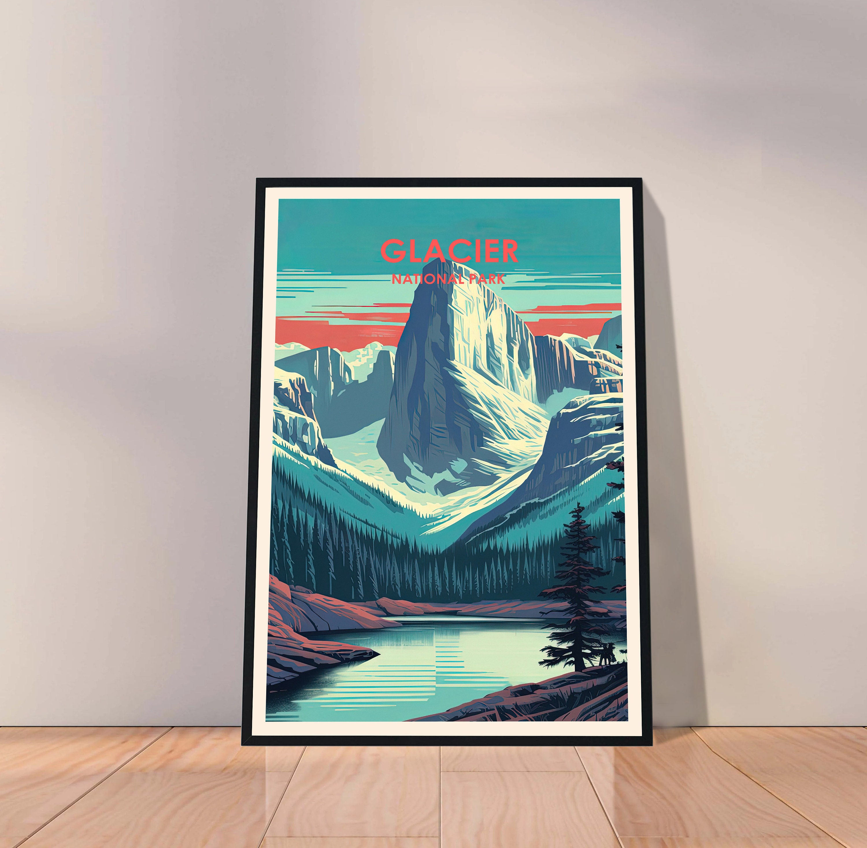 Glacier National Park Poster, Glacier Poster, Glacier Print, Travel ...
