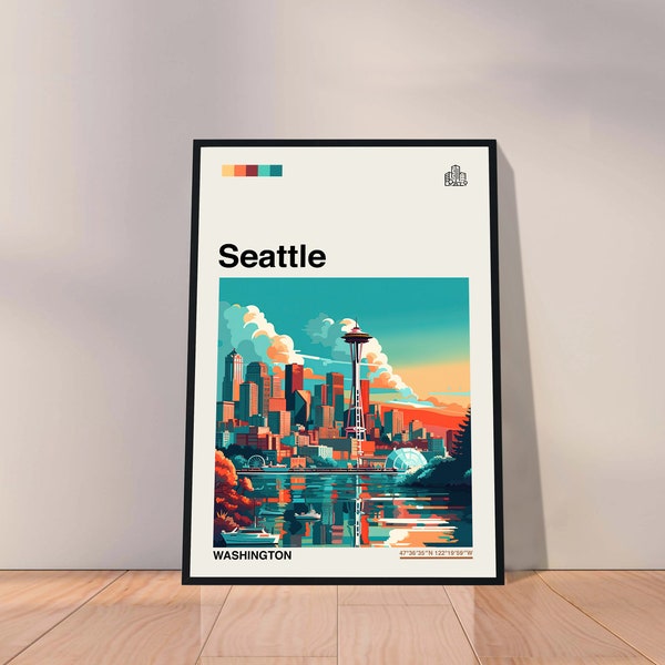 Seattle Poster - Etsy