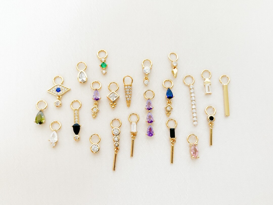 Earring Charms Gold Hoop Charms Gold Plated Charms for Hoop Earrings ...
