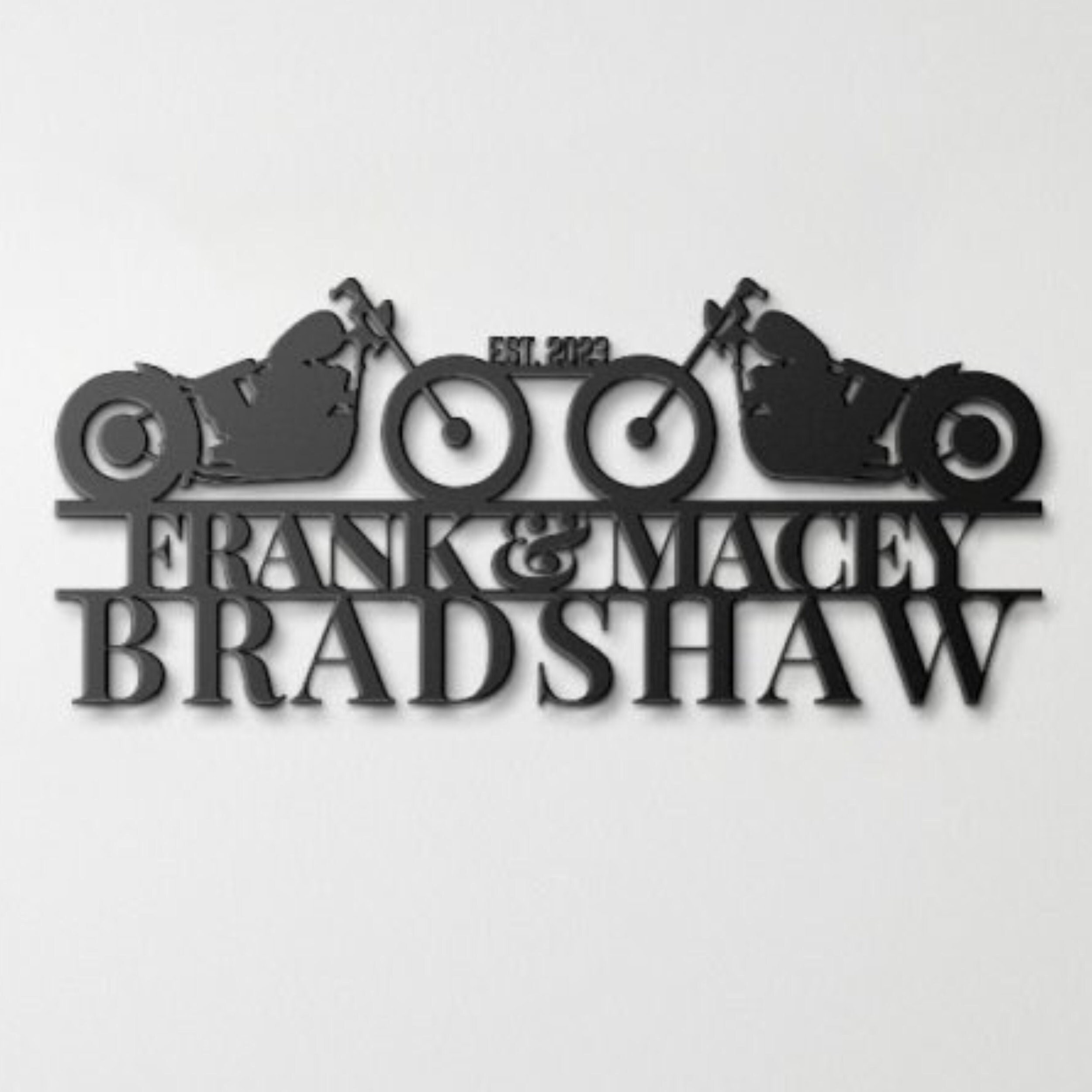 Custom Motorcycle Sign, Sign for Motorcycle Couple, Motorcycle Wedding ...