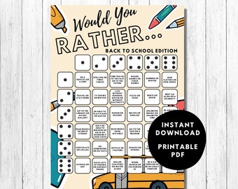 This or That Get to Know You Back to School Activity Game Printable - Etsy