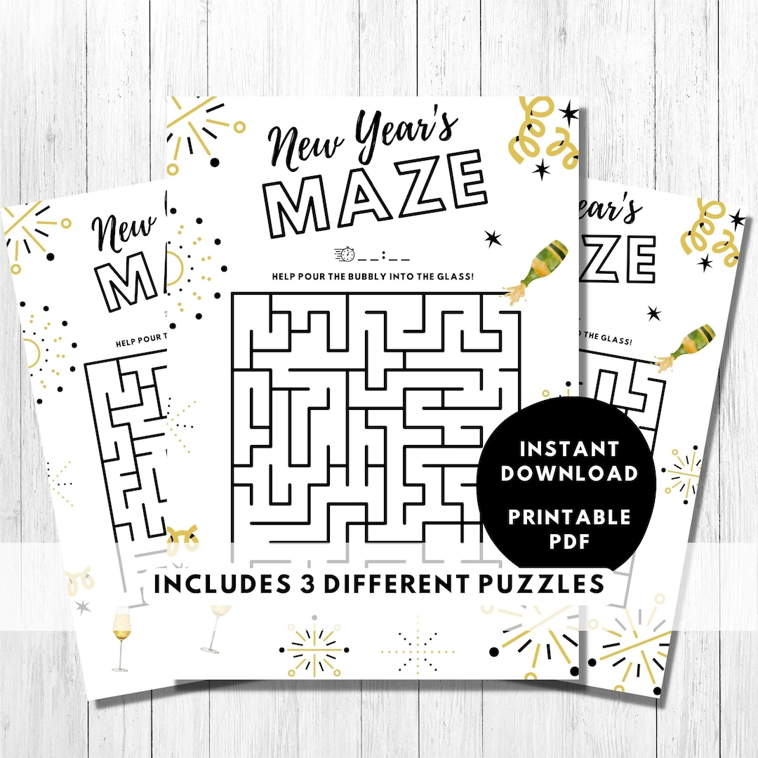 NYE Party Game New Year s Eve Printable Pack Of 3 Maze Etsy nye-party-game-new-year-s-eve-printable-pack-of-3-maze-etsy