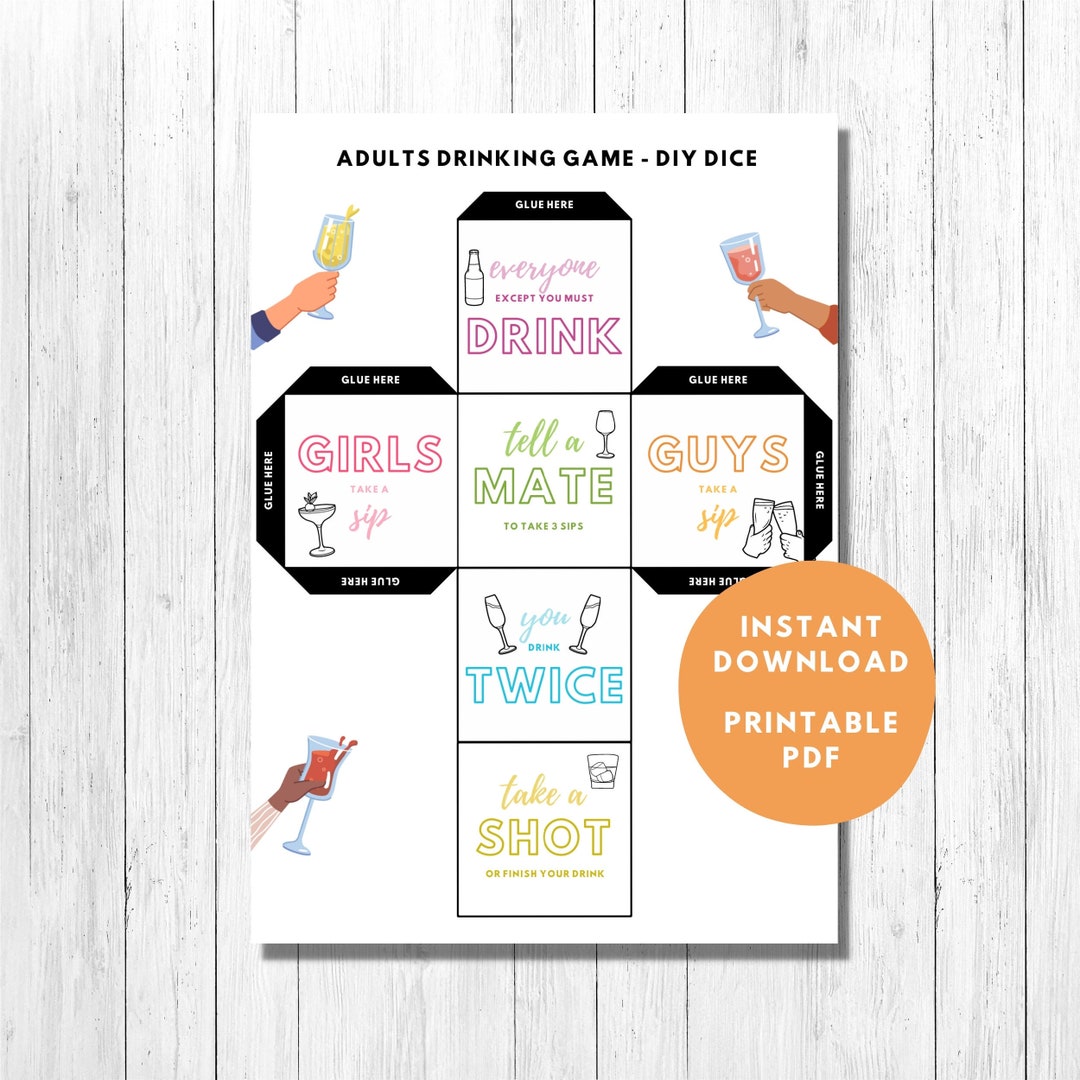 DIY Drunk Dice Adults Party Game / Any Occasion / Printable Drinking ...