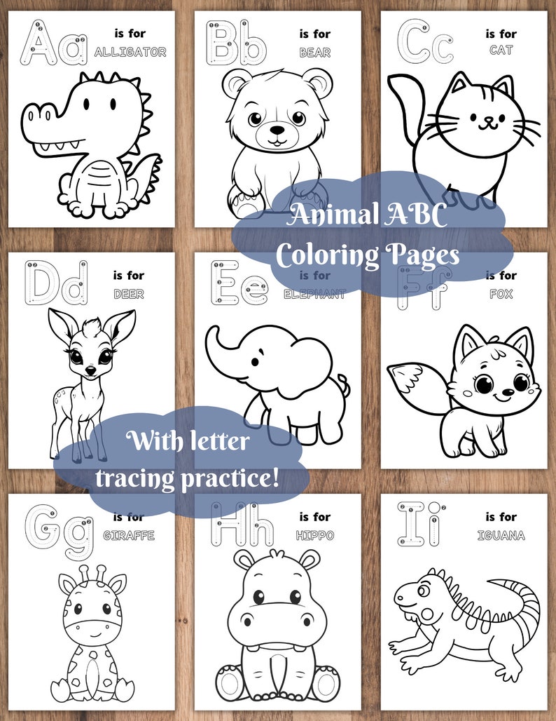 Alphabet Tracing & Coloring A–Z | Animal ABC Printable Worksheets ...
