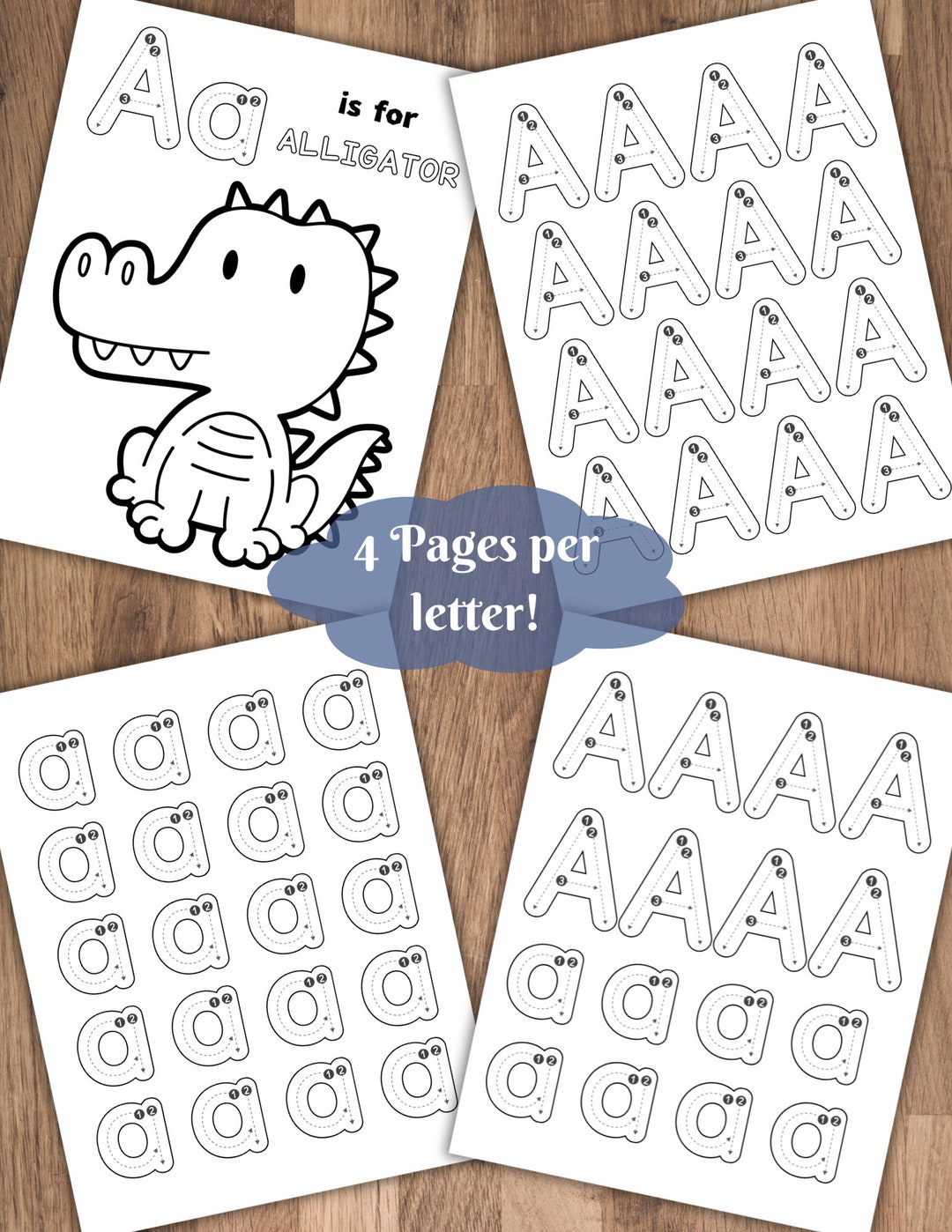 Alphabet Tracing Pages & Coloring Sheets PDF | 105 Printable Preschool ...