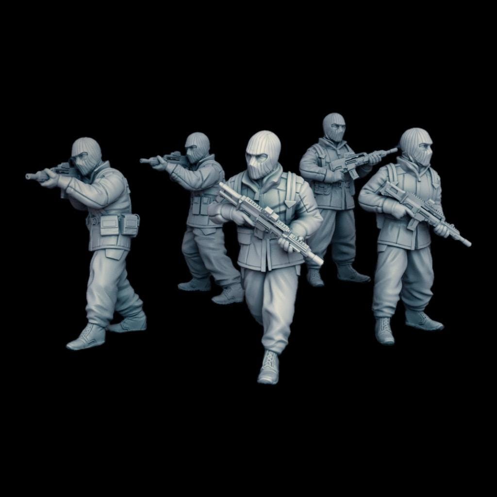 5 Tundra Winter PMC Soldiers 28mm 32mm Miniatures Wargaming Miniatures ...
