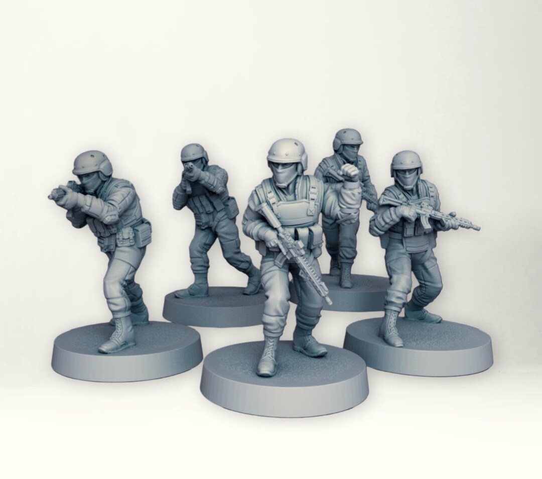 5 Armoured PMC Soldiers 28mm 32mm Miniatures Wargaming Miniatures ...