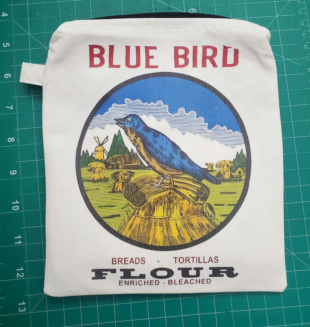 Bluebird Flour Logo Cosmetic Bag | Travel Toiletry Bag | Handmade ...