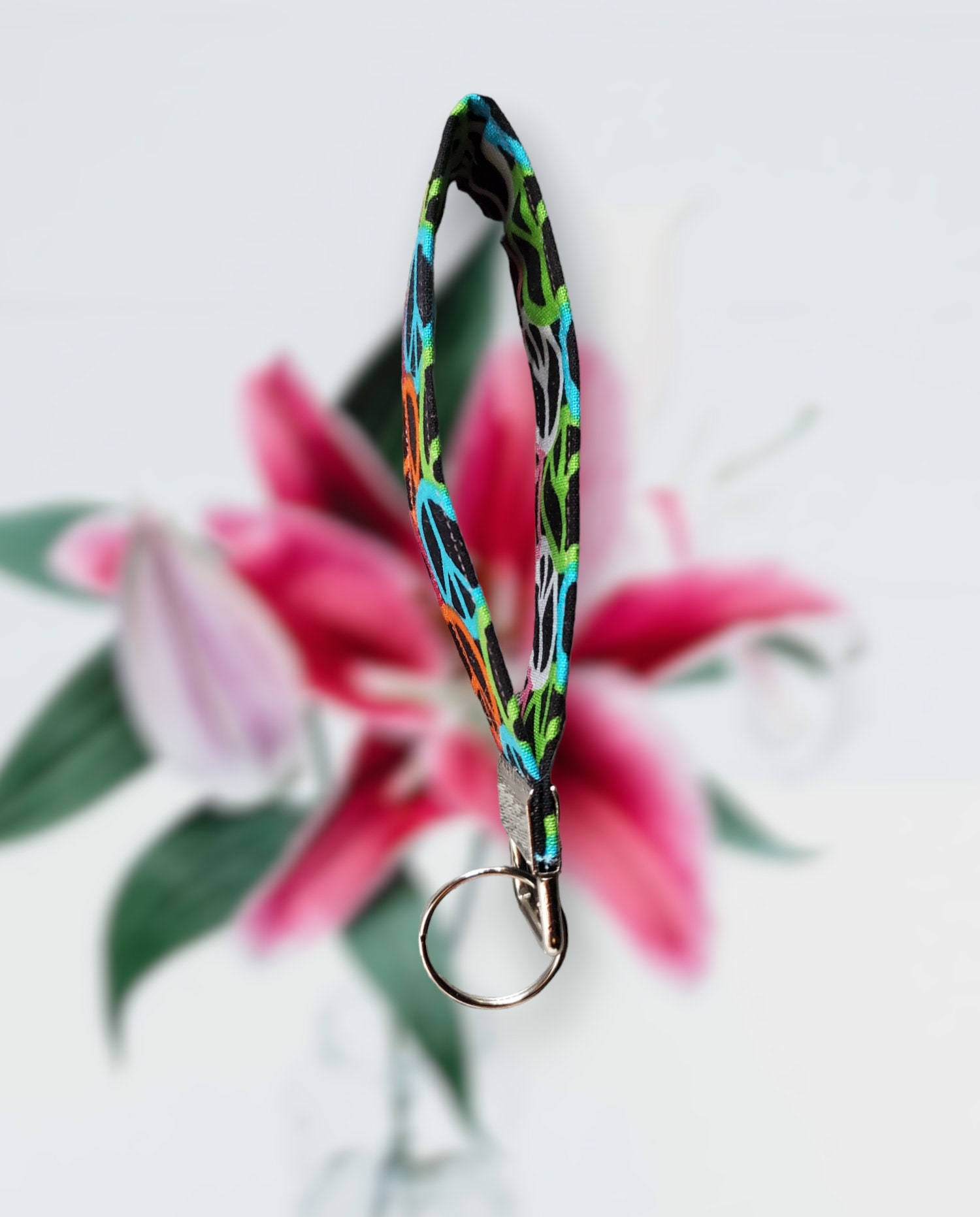 Key Fob Keychain Handmade Keychain Wristlet Keychain Multicolored ...