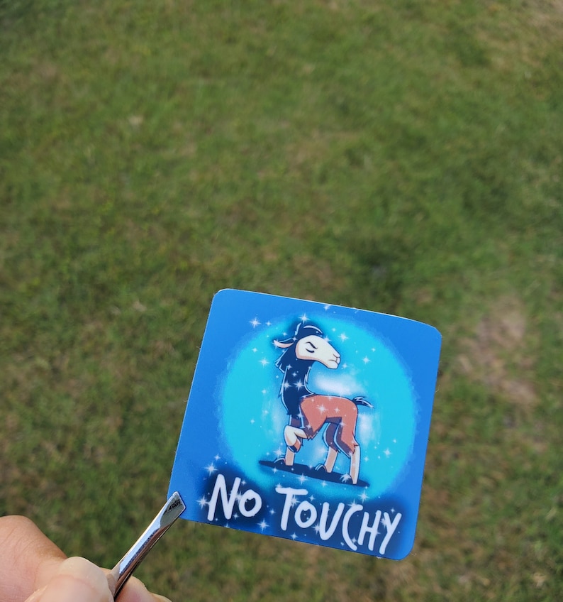 No Touchy Emperor's New Groove Kuzco Square Sticker - Etsy