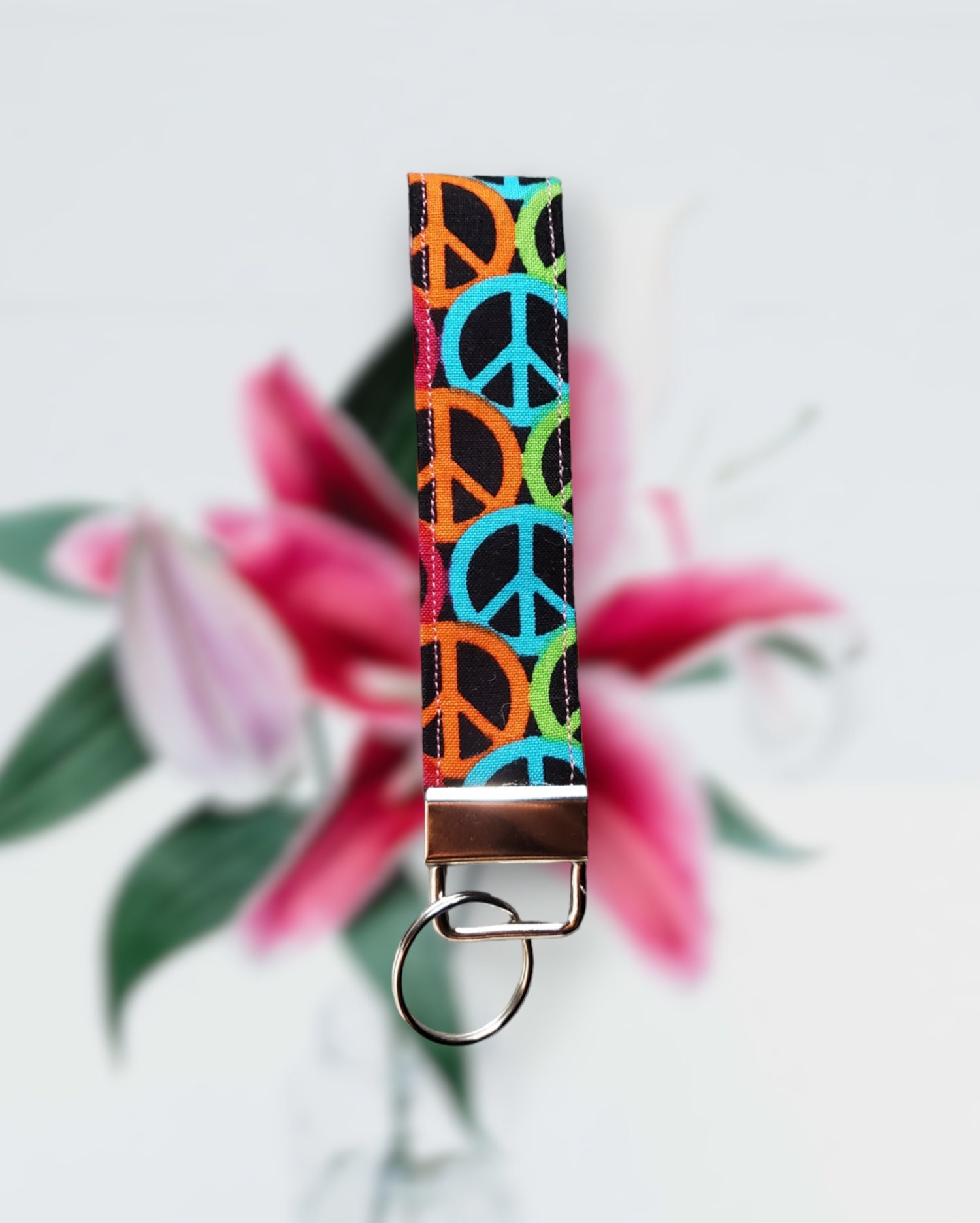 Key Fob Keychain Handmade Keychain Wristlet Keychain Multicolored ...