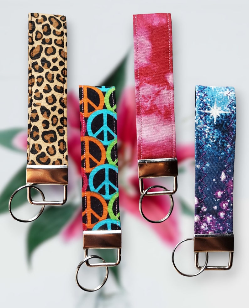Key Fob Keychain | Handmade Keychain | Wristlet Keychain | Multicolored ...