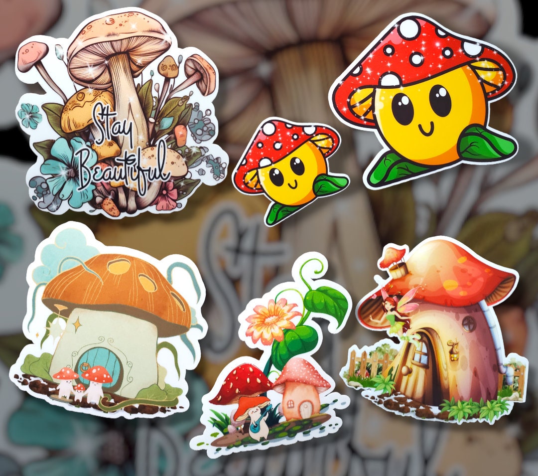 Mushroom Mushy Fairy Land Cutie Glossy / Matte Stickers | Fairy ...