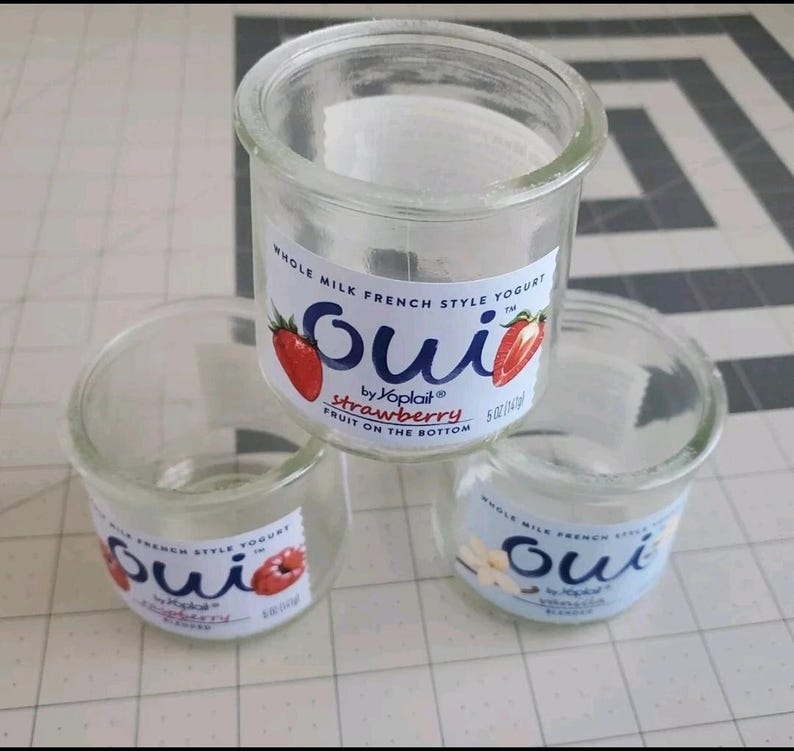 Empty Oui Yoplait Jars, 5 Oz.oz. Crafts, DIY, SET OF 10 Jars - Etsy