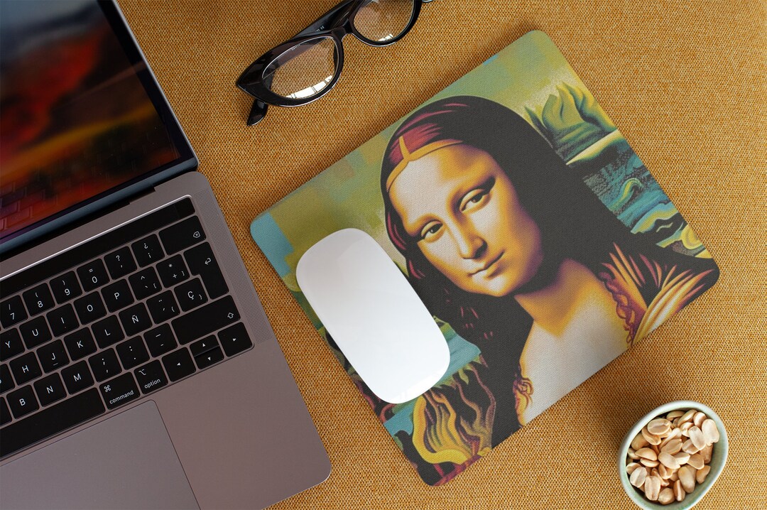 Mona Lisa Pop Art Mousepad. Mona Lisa Mouse Pad. Fun Art Gift. Mona ...