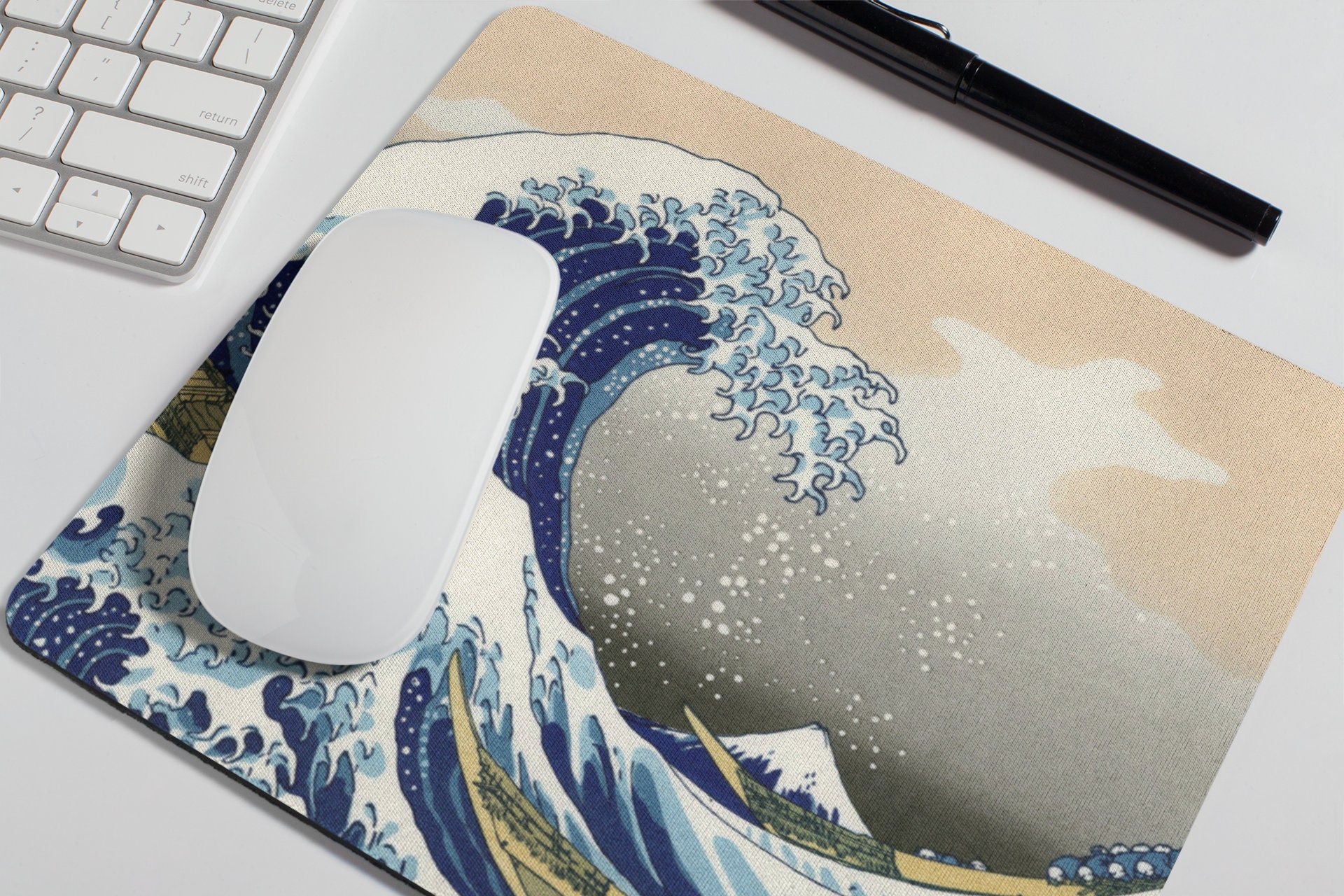 Hokusai's the Great Wave at Kanagawa Mousepad. the Great Wave Mouse Pad ...