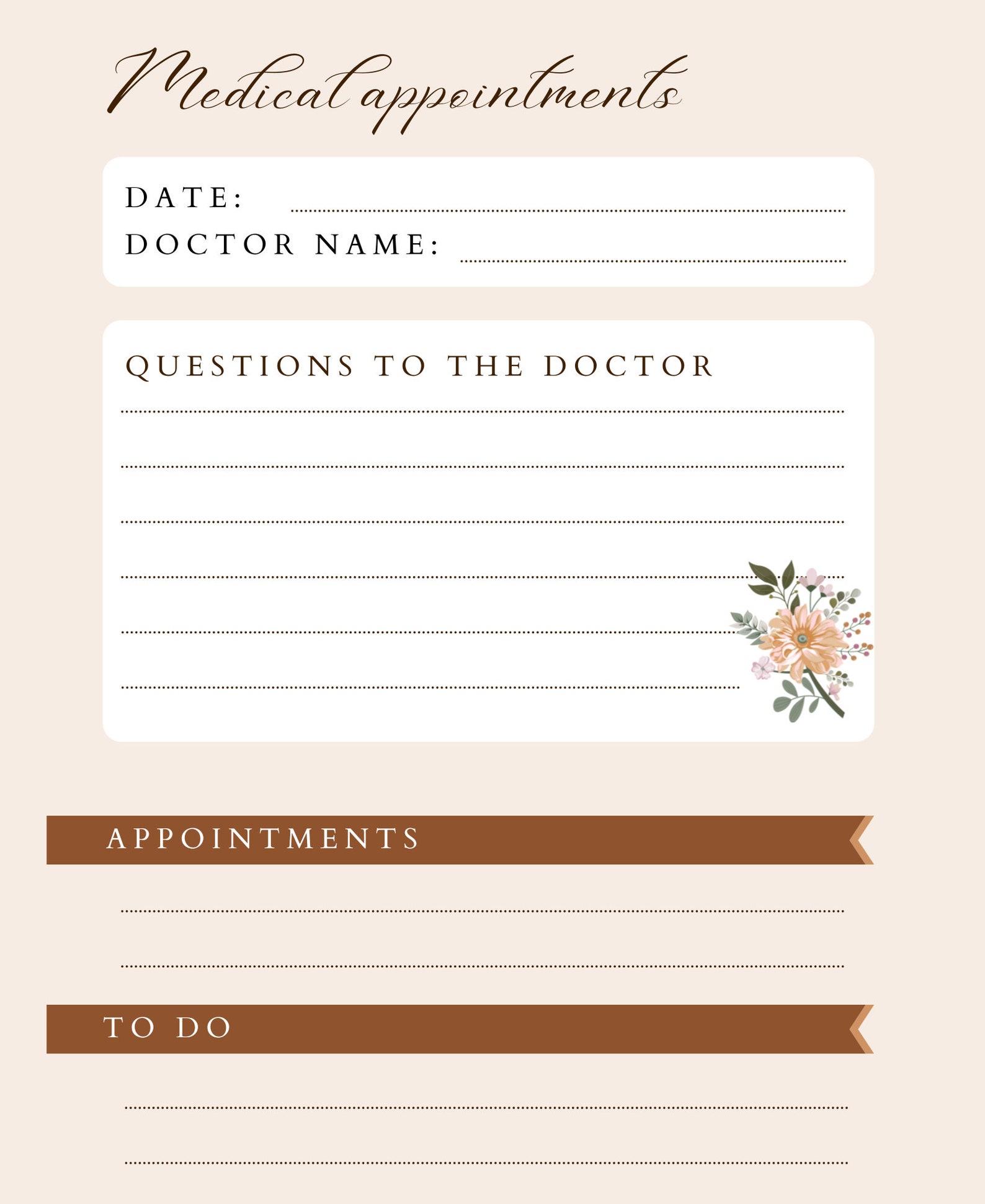 Medication Tracker, Medication Log, Medical Information Binder Insert ...