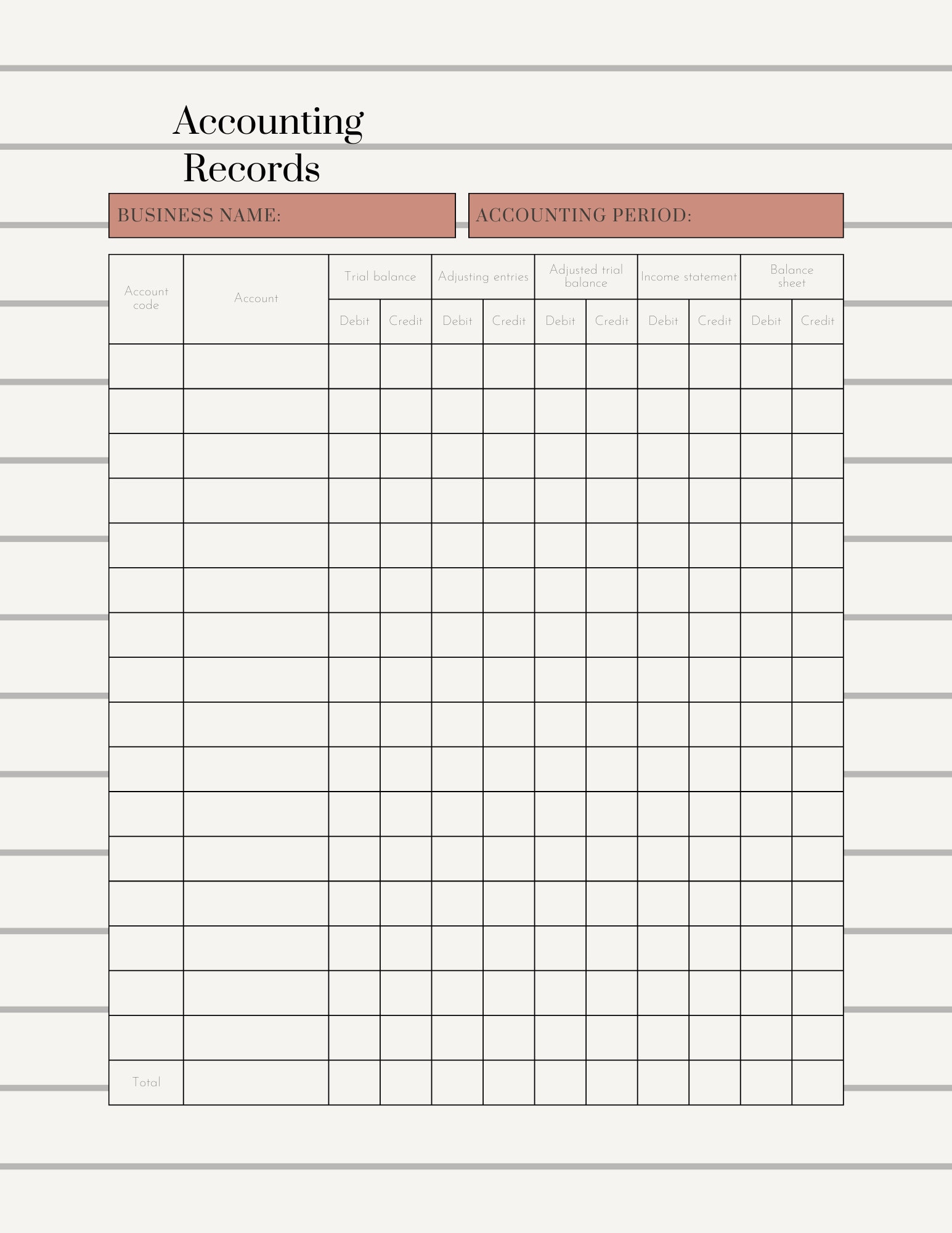 Accounting Ledger, Printable Logbook, Money Tracker (PDF Pattern) - Etsy