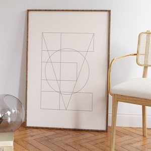 Love Typography Geometric Wall Art | Abstract Love Typography Poster ...