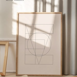 Love Typography Geometric Wall Art | Abstract Love Typography Poster ...