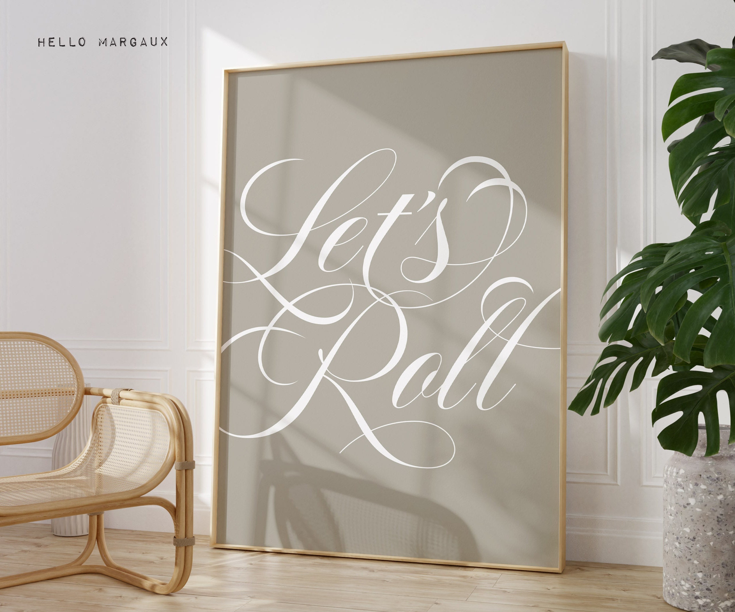 Let's Roll Quote Wall Art Print | Funny Printable Hallway Decor ...
