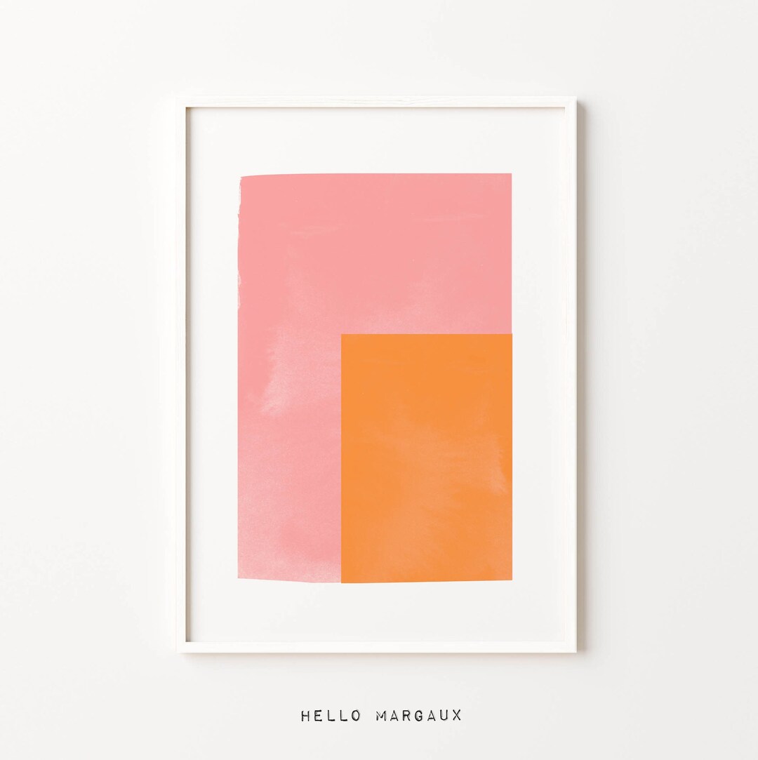 Color Block Art | Abstract Minimalist Wall Art | Modern Mid Century ...