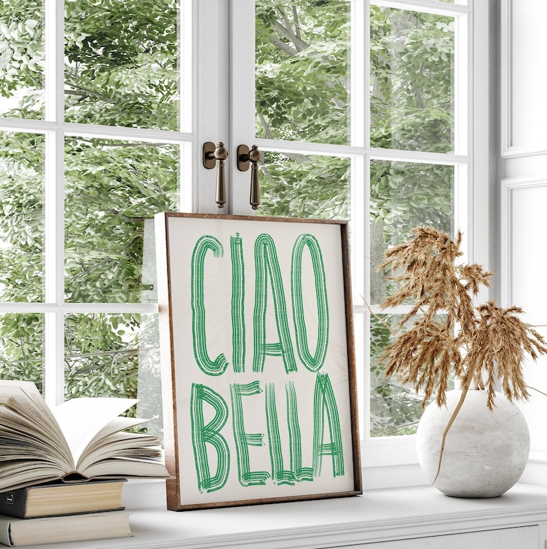 Ciao Bella Quote Wall Art Print Italian Saying Hand Made - Etsy