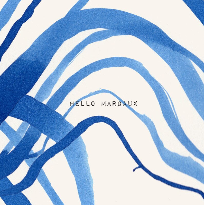 Abstract Waves Wall Art Print | Royal Blue Watercolor Wave Wall Decor ...