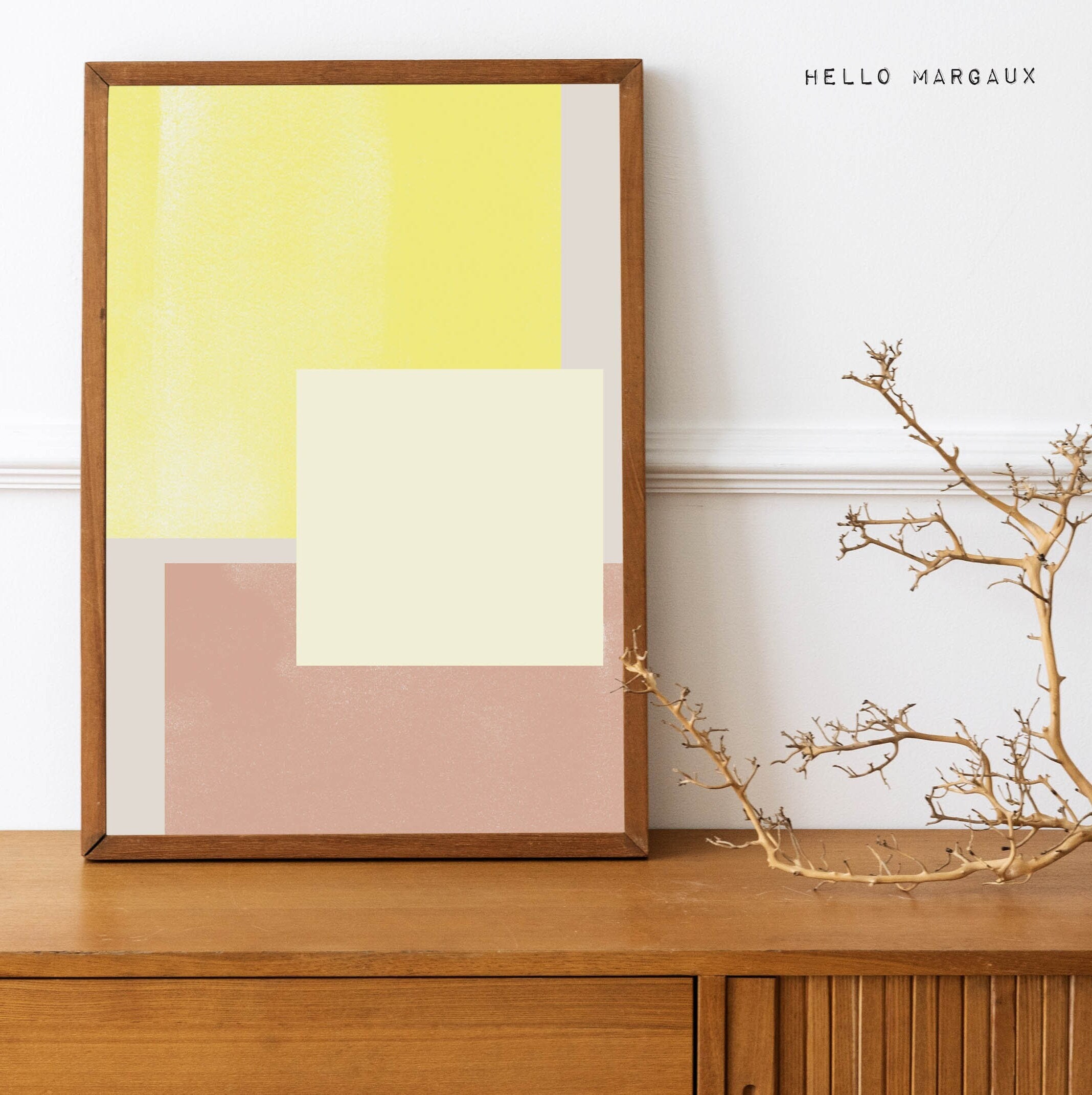 Abstrakte Minimal Wand Kunst Color Block Kunst Mid Century Moderne Kunst Minimalistisches Dekor ...