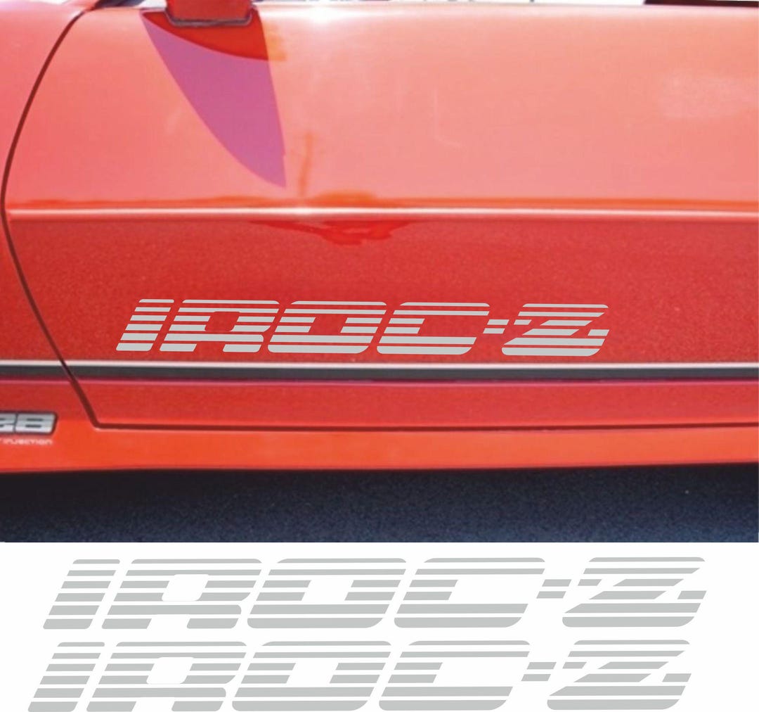 1985-1990 Chevrolet Camaro IROC-Z Door Vinyl Decals Pair Color Silver ...