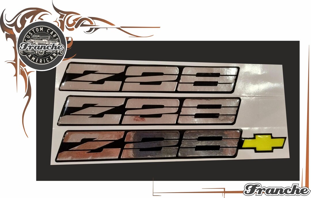 Chevrolet Camaro Z28 Emblem Kit 3rd Generation Minimalist Art Chrome ...
