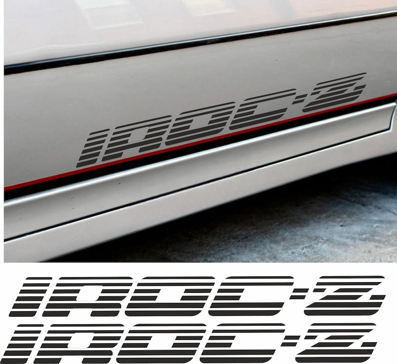 1985-1990 Chevrolet Camaro IROC-Z Door Vinyl Decals Pair Color Black ...