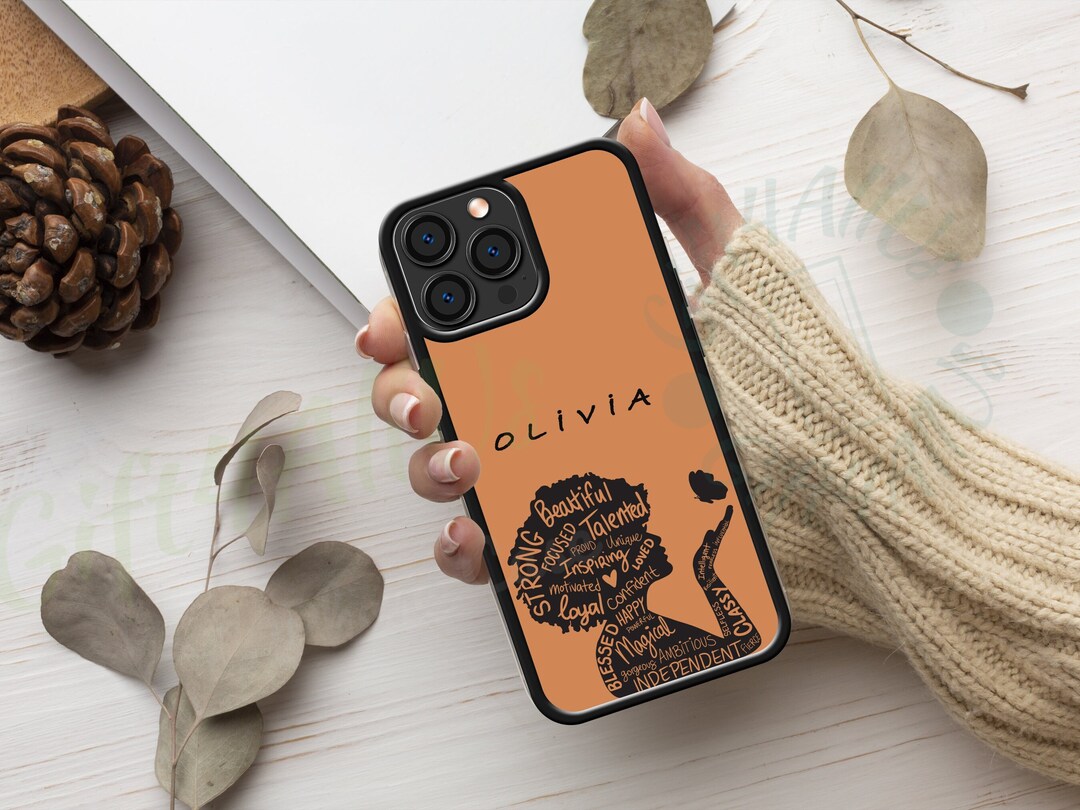 Powerful Afro Woman Phone Case, Quote Phone Case, iPhone 11, 12, 13, 14 ...