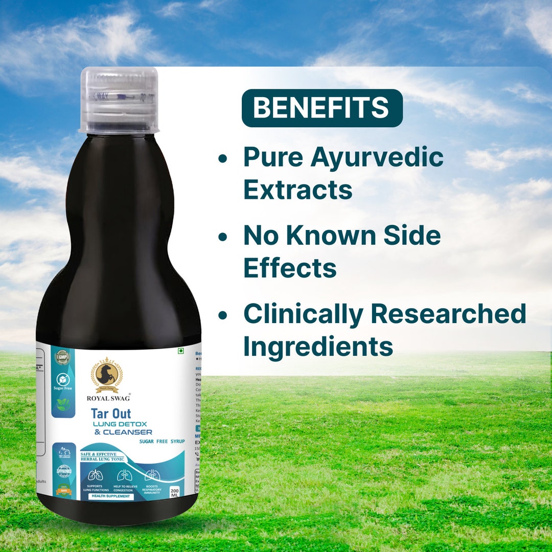 Ayurveda 200ml Tar Out Syrup Lungs Detox Sugar Free Removes Tar From ...