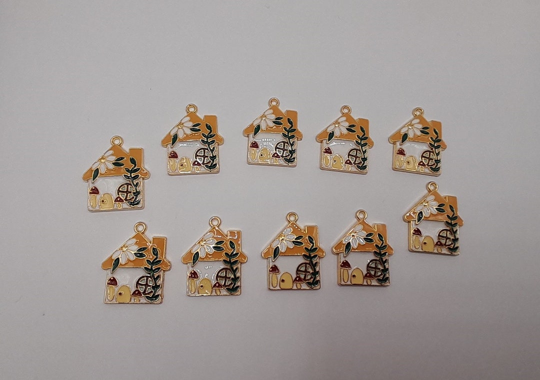 Enamel House Charms, Lots of 10 or 20 - Etsy