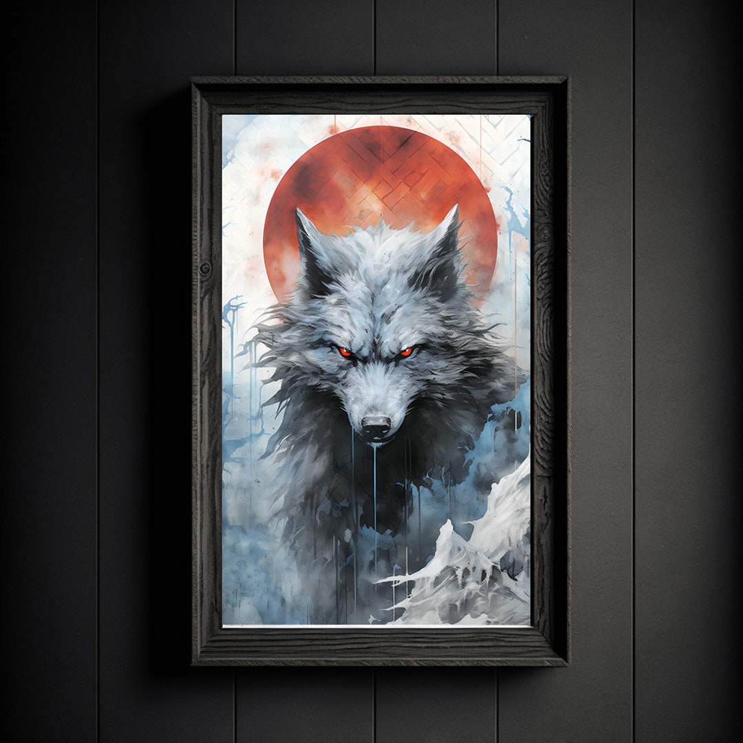 Fenrir Art Print, Fenrir, Viking Art, Norse Mythology Art, Fantasy Wall ...