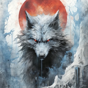 Fenrir Art Print, Fenrir, Viking Art, Norse Mythology Art, Fantasy Wall ...