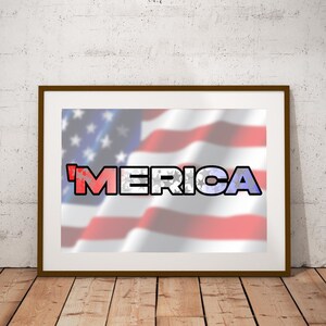 Merica Digital Art - America Funny Art Quote, Funny Quote, Patriotic ...
